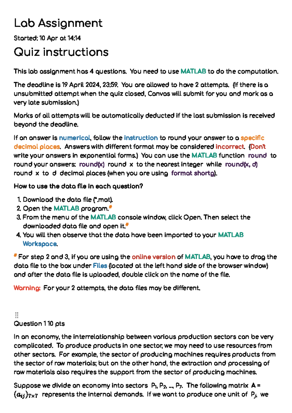 Quiz Lab Assignment - oh? - Lab Assignment Started: 10 Apr at 14: Quiz ...