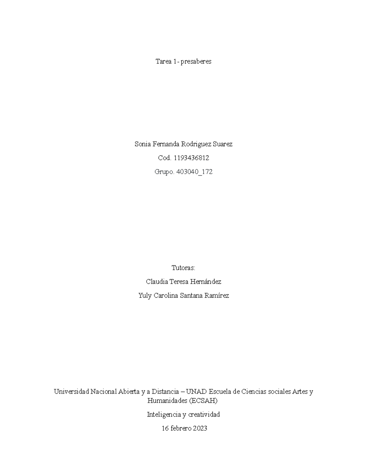 Presaberes 1 - Sonia Rodriguez- cod 403040 172 - Tarea 1- presaberes ...