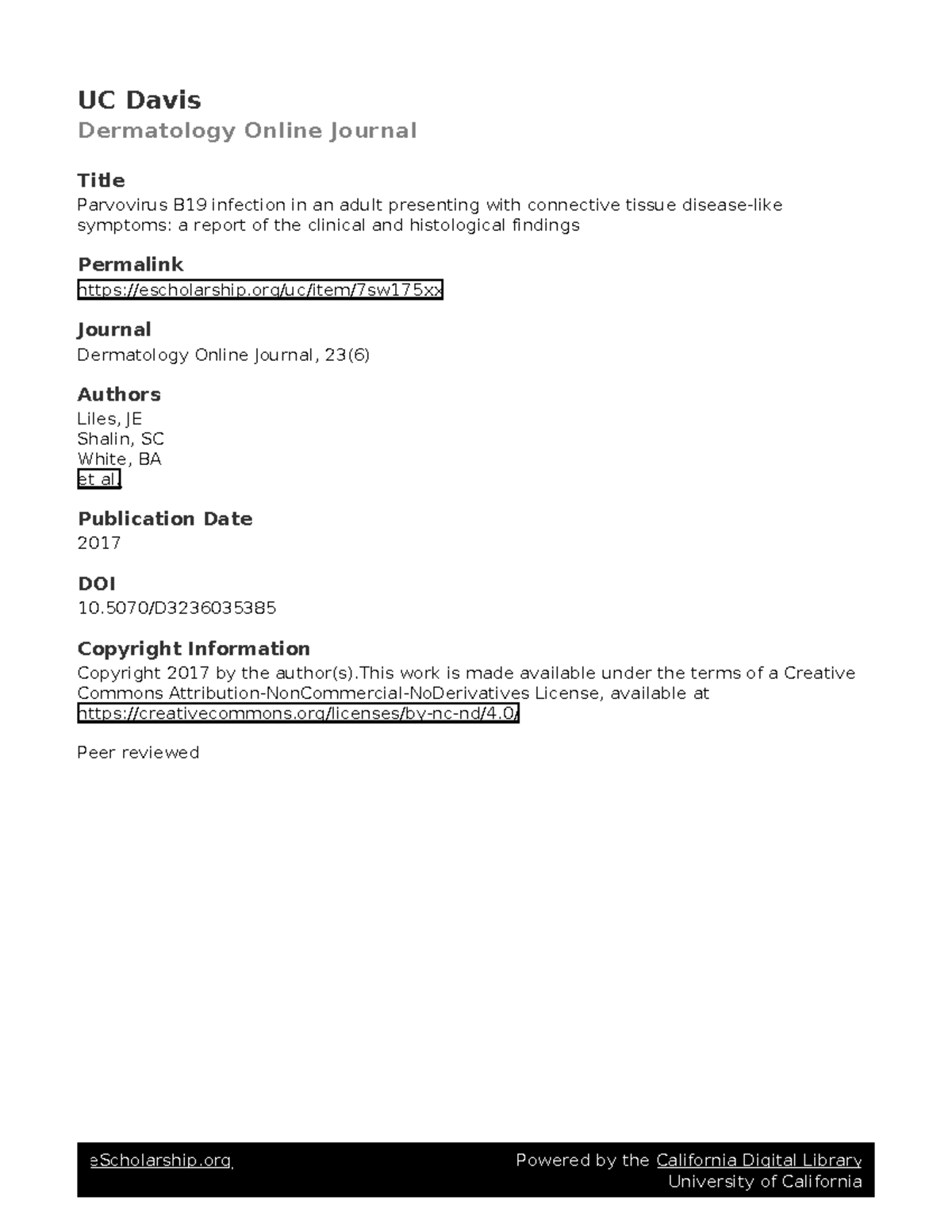 Adulterythemainfectiosum - UC Davis Dermatology Online Journal Title Parvovirus B19 infection in ...