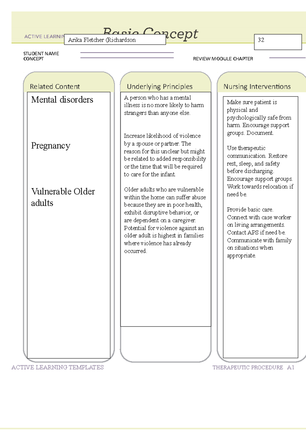 Chapter 32 - information based on nursing - ACTIVE LEARNING TEMPLATES ...