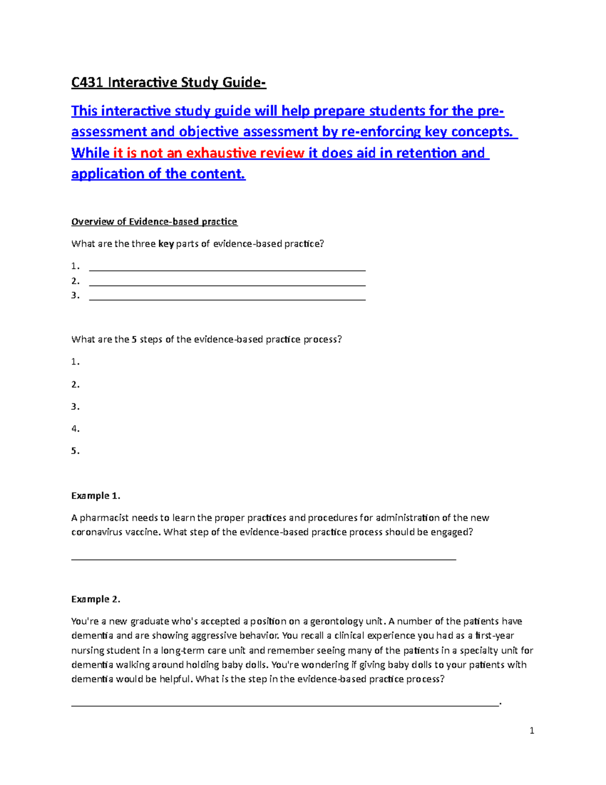 C431 Interactive Study Guide w-Answers - C431 Interactive Study Guide ...
