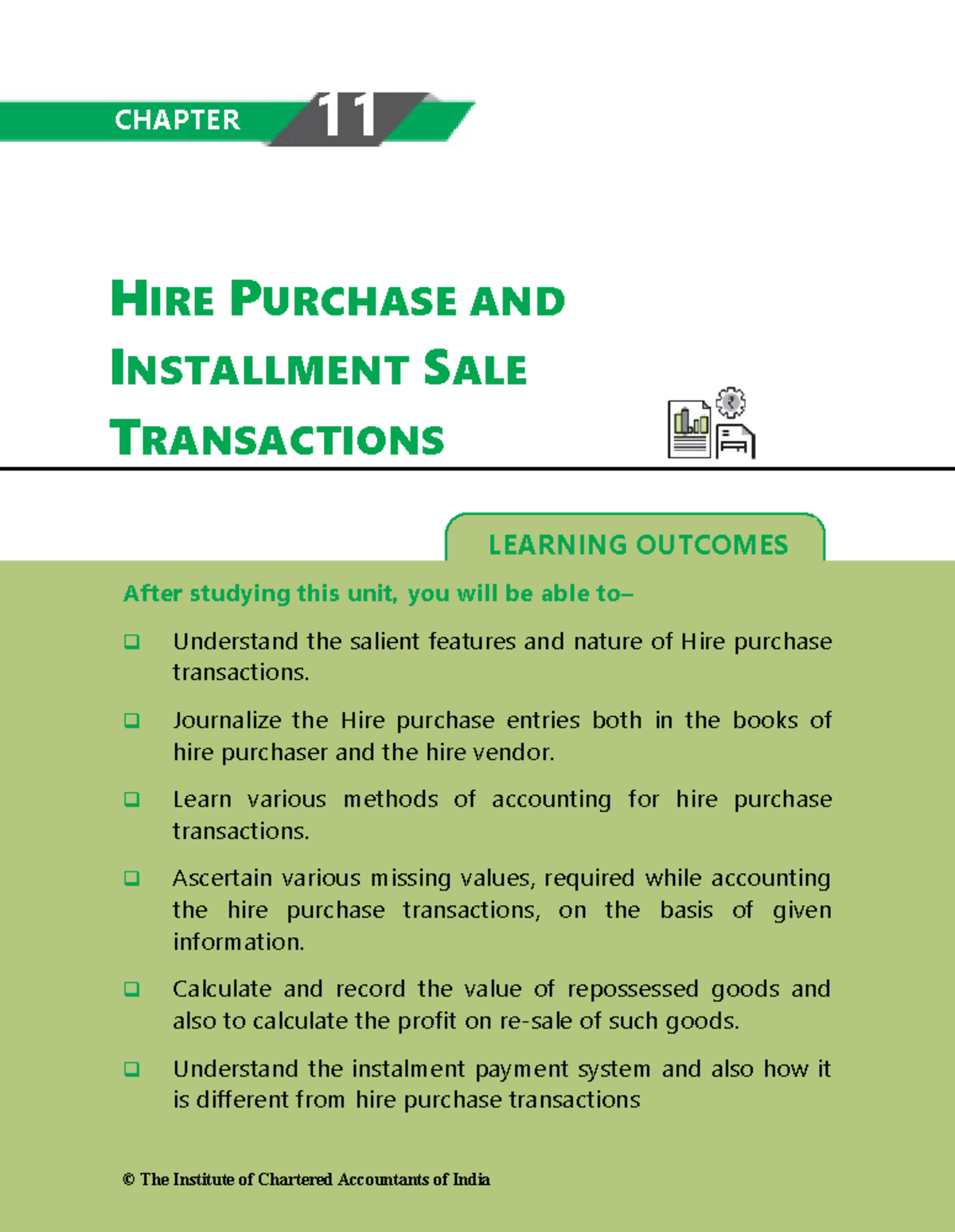 Hire Purchase and Instalment Sale Transactions - LEARNING OUTCOMES HIRE ...