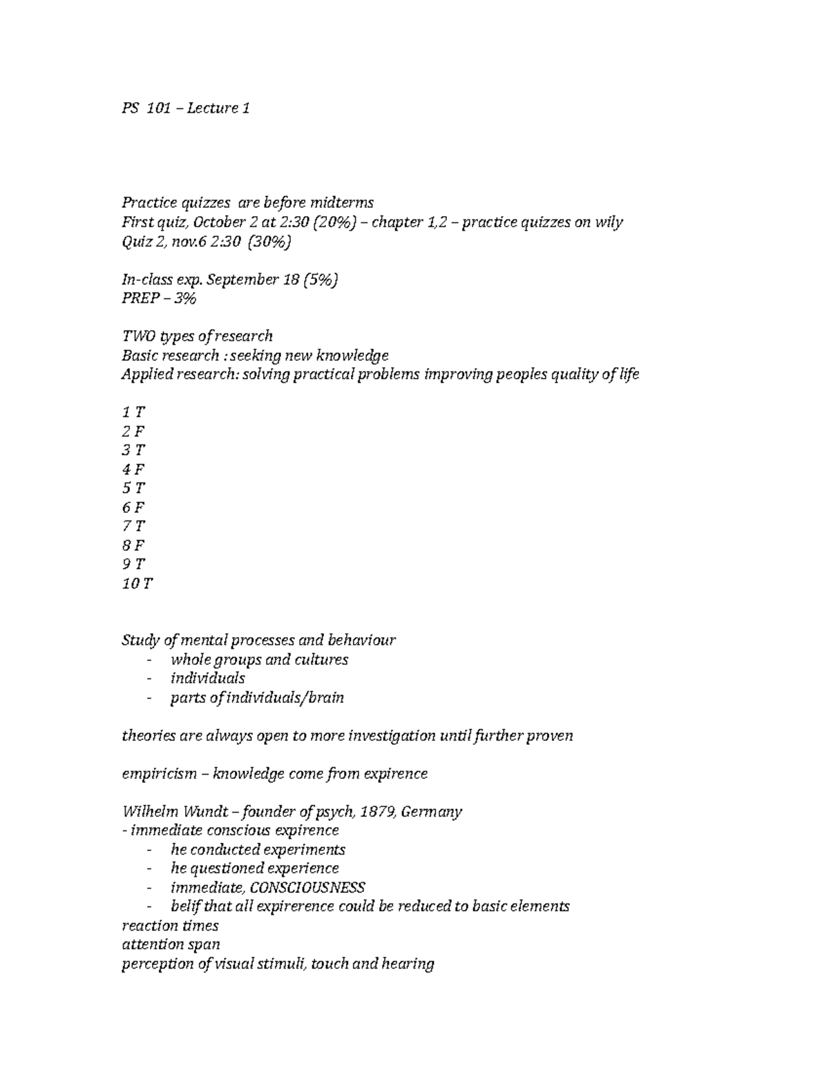 PS 101 – Lecture 1 - PS 101 – Lecture 1 Practice quizzes are before midterms First quiz, October ...