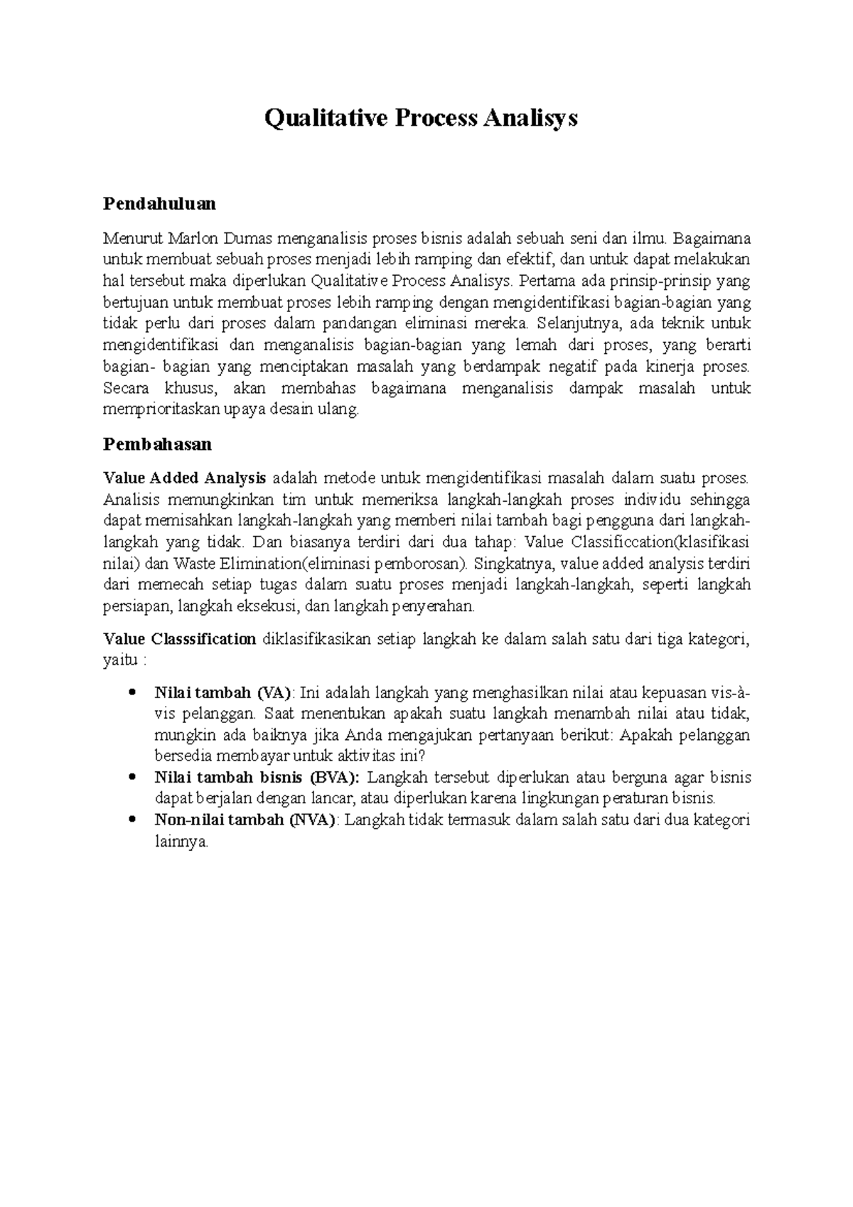 Resume MPB - Qualitative Process Analisys - Qualitative Process ...