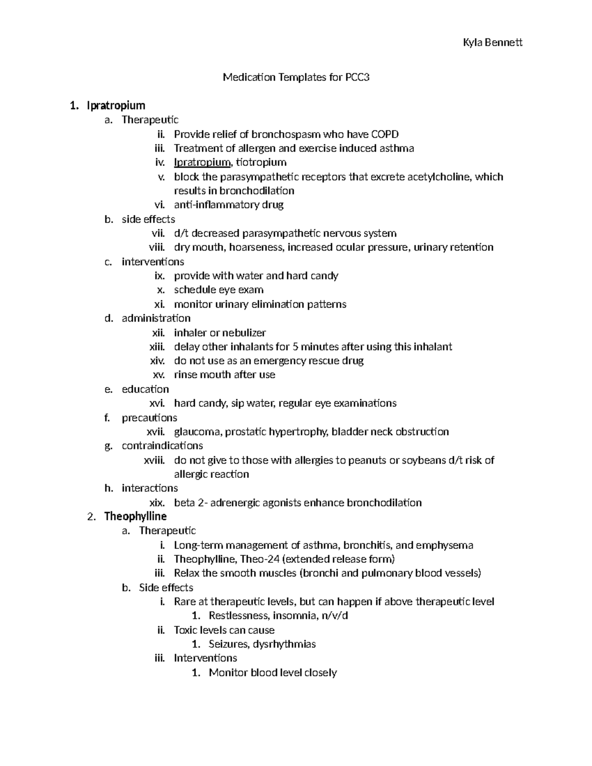MEDS - Must know meds! - Medica on Templates for PCC Ipratropium a ...