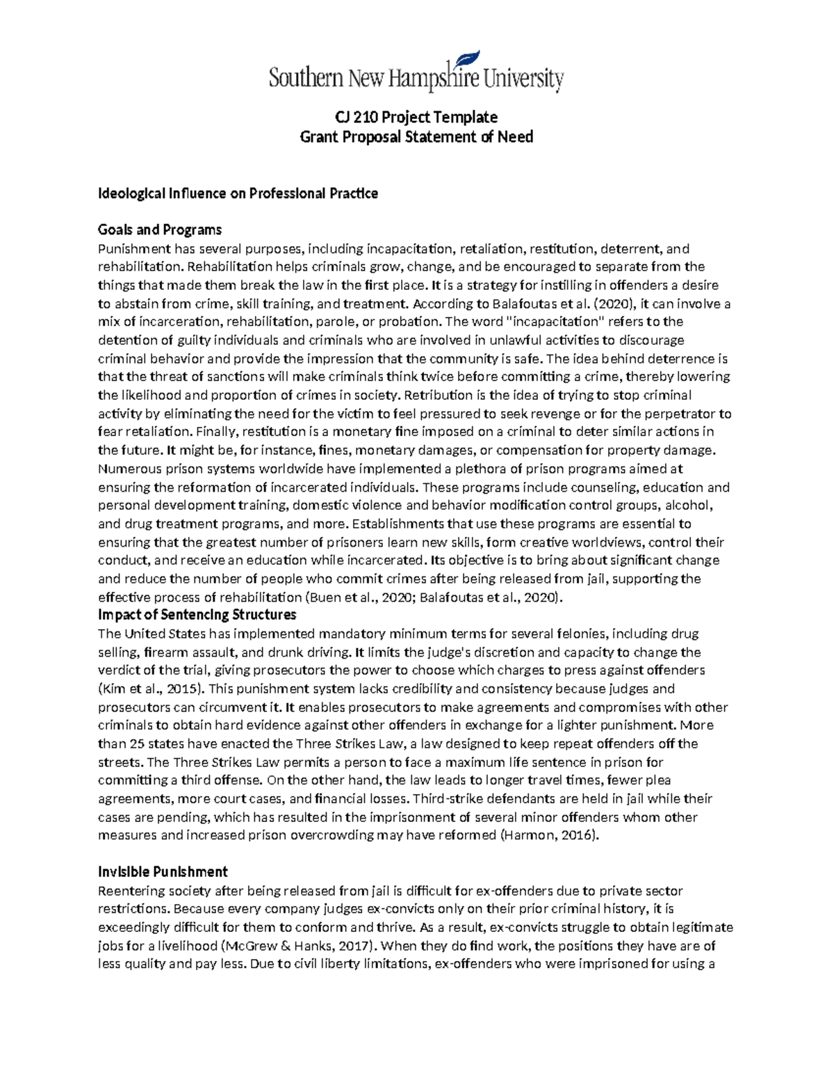 CJ 210 Project Template - CJ 210 Project Template Grant Proposal ...