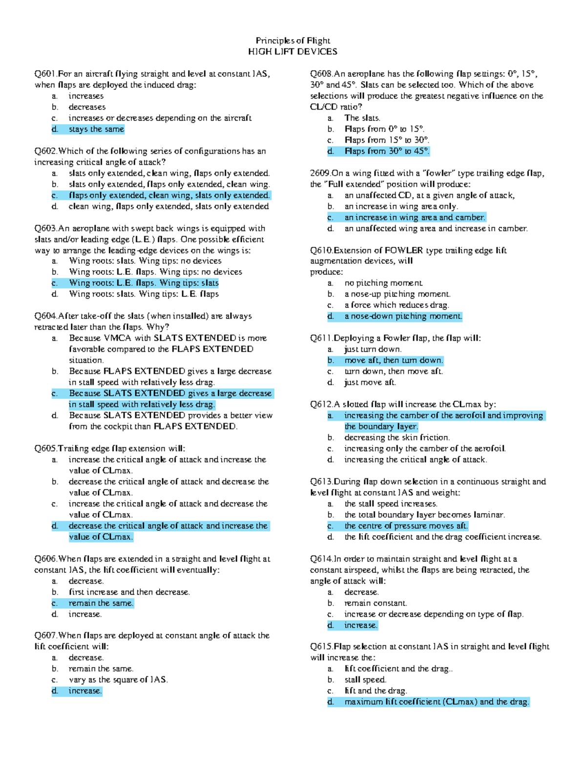 Principles of Flight 1 - random - Principles of Flight HIGH LIFT ...