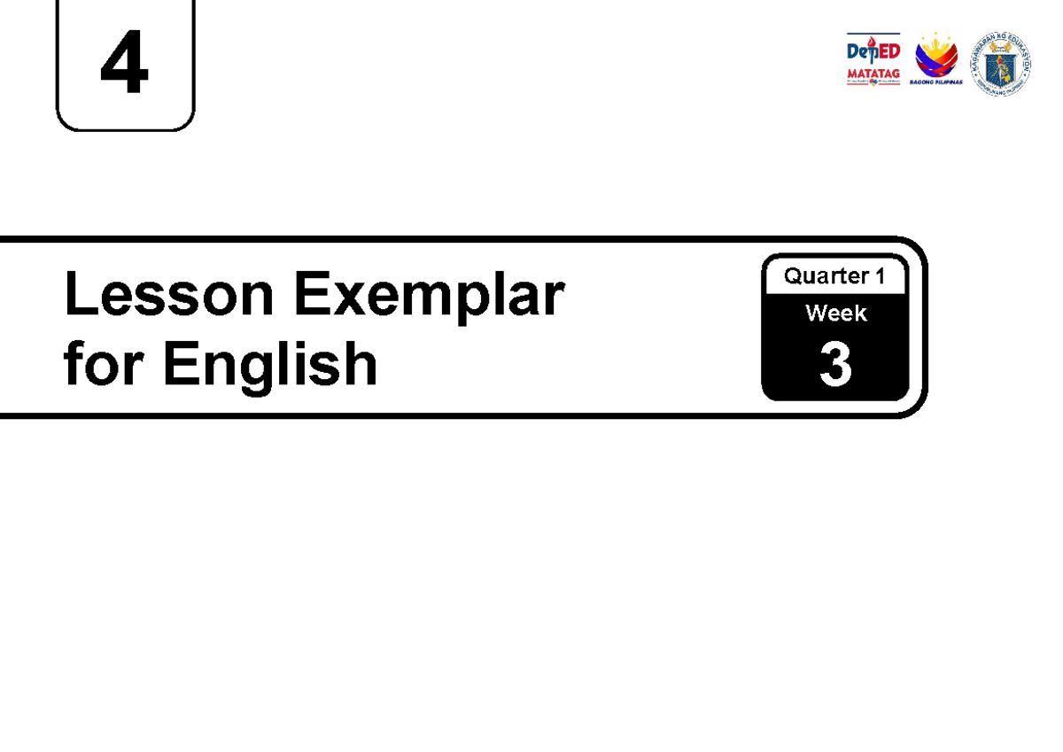 LE English 4 Q1 Week3 v - none - 4 Lesson Exemplar for English Quarter ...