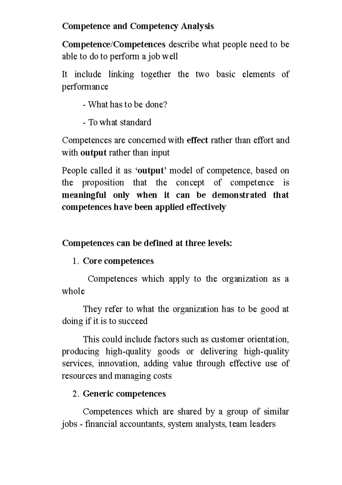 Competence and Competency Analysis - Competence and Competency Analysis ...