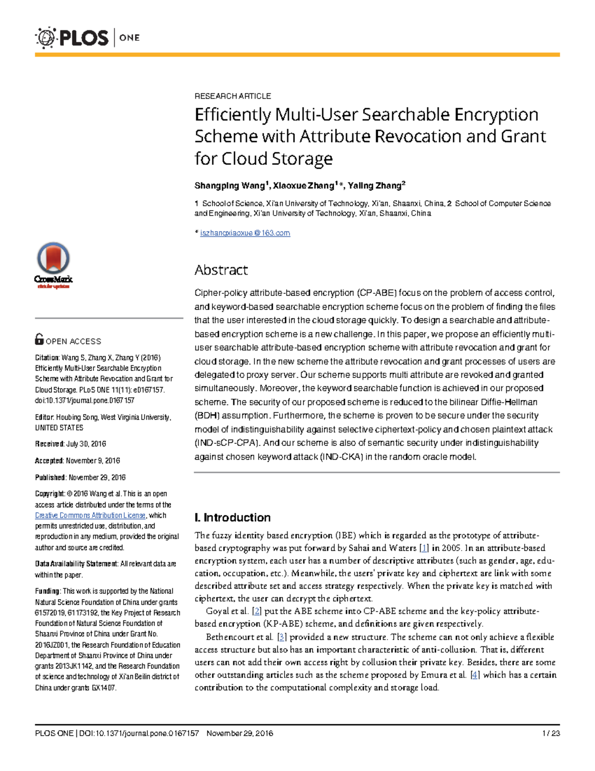 2016 Efficiently Multi User Searchable Encryption Research Article Efficiently Multi User