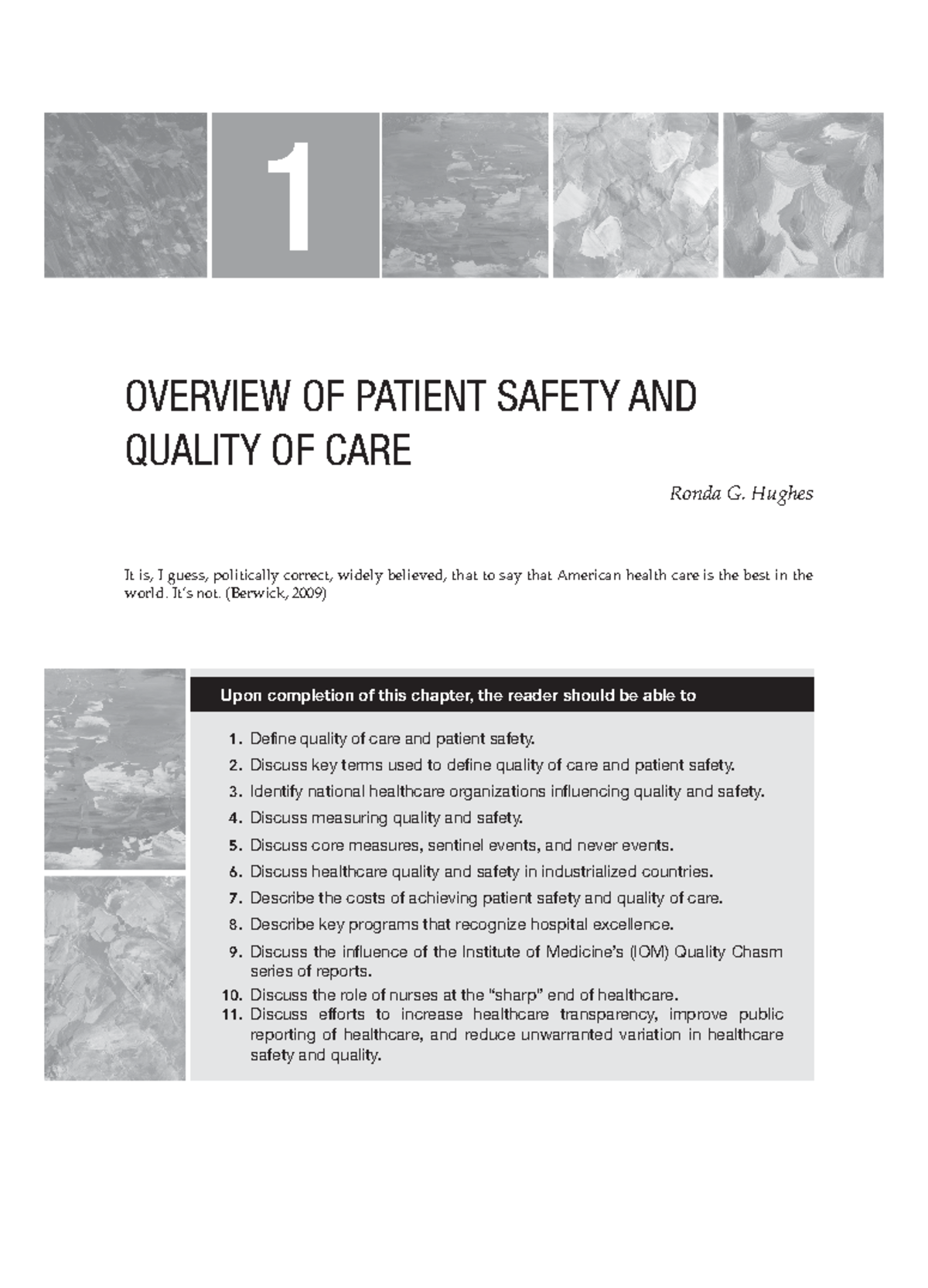 1. Overview of Patient Safety Quality of Care - Upon completion of this ...