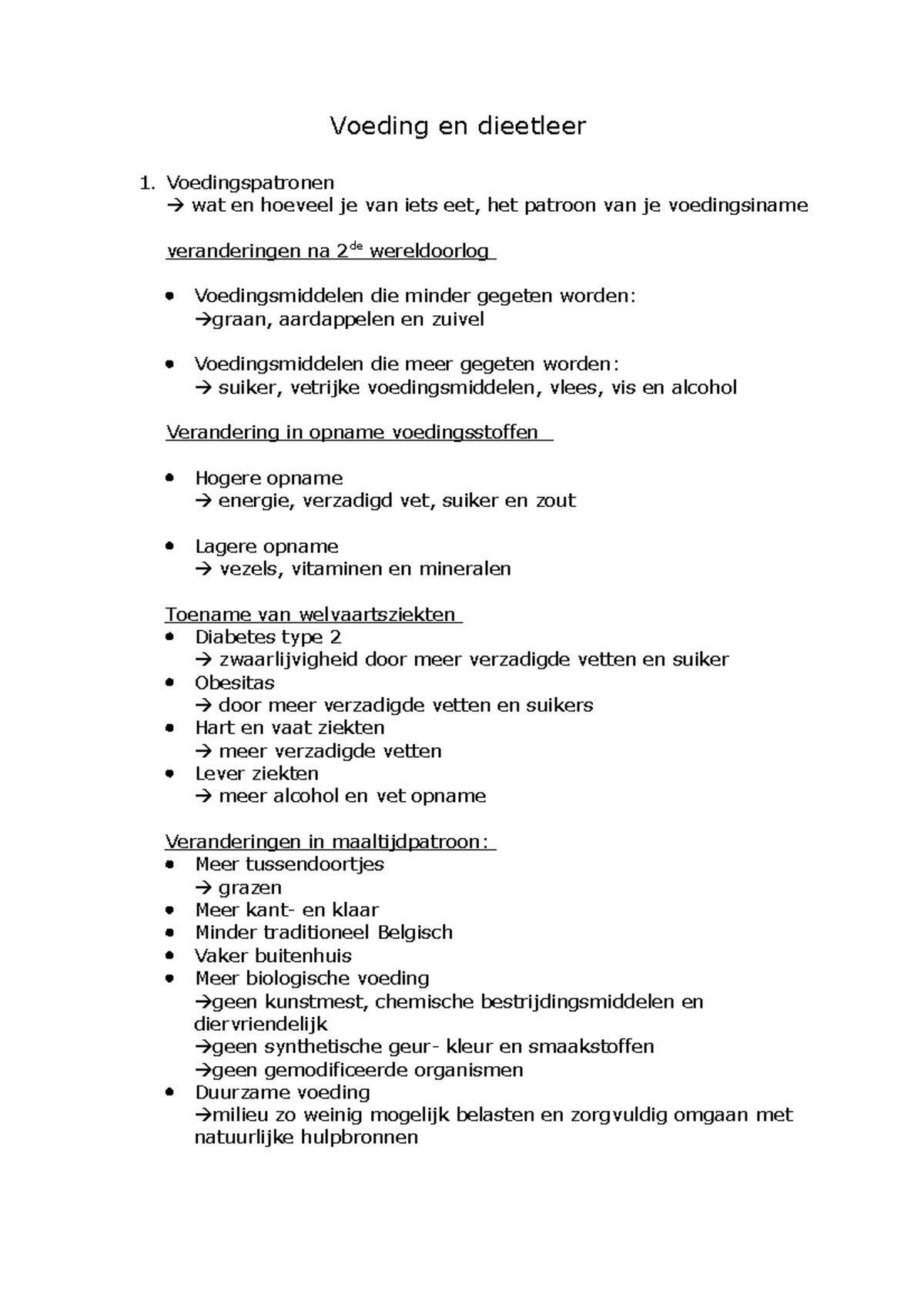 Voeding en dieetleer - Voeding en dieetleer Voedingspatronen wat en ...