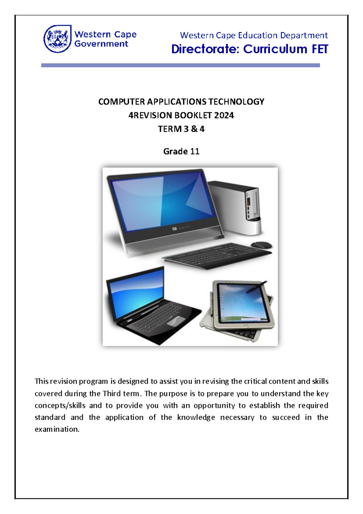 CAT Grade 11 Revisionpackage Eo Y - Western Cape Education Department ...