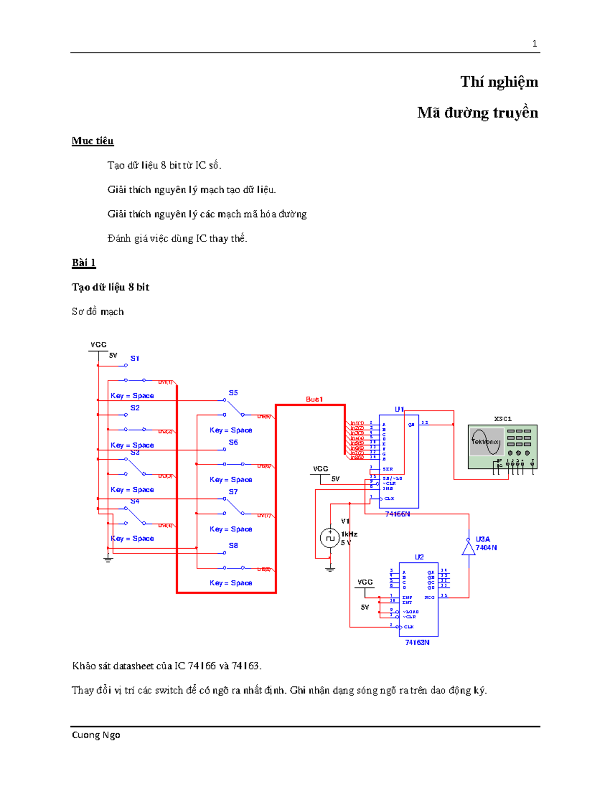 Line Coding Circuit - hay - 1 Cuong Ngo Thí nghiệm Mã đường truyền Mục ...