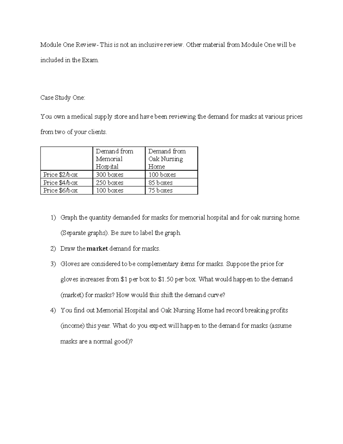 Module One Review - Study guides prepared by the professor - Module One ...