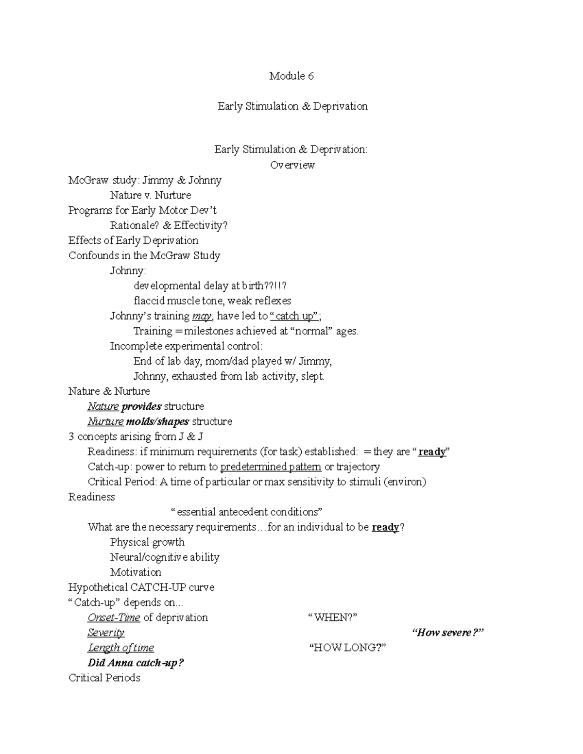 Motor Development Unit 2 Mod 6 - Module 6 Early Stimulation ...