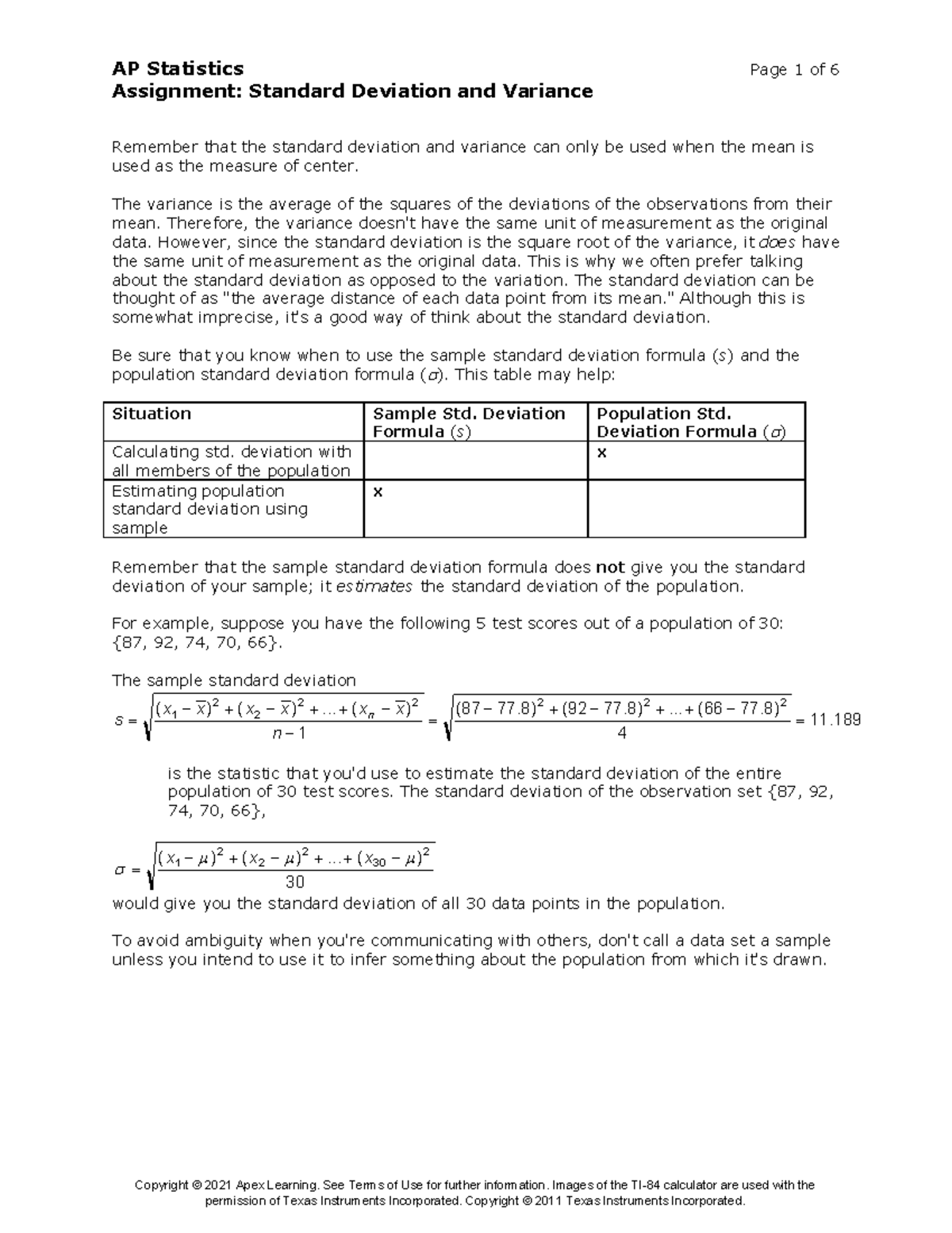 687c48df 171e 4897 8c78 304833989231 - Assignment: Standard Deviation and Variance Remember that ...