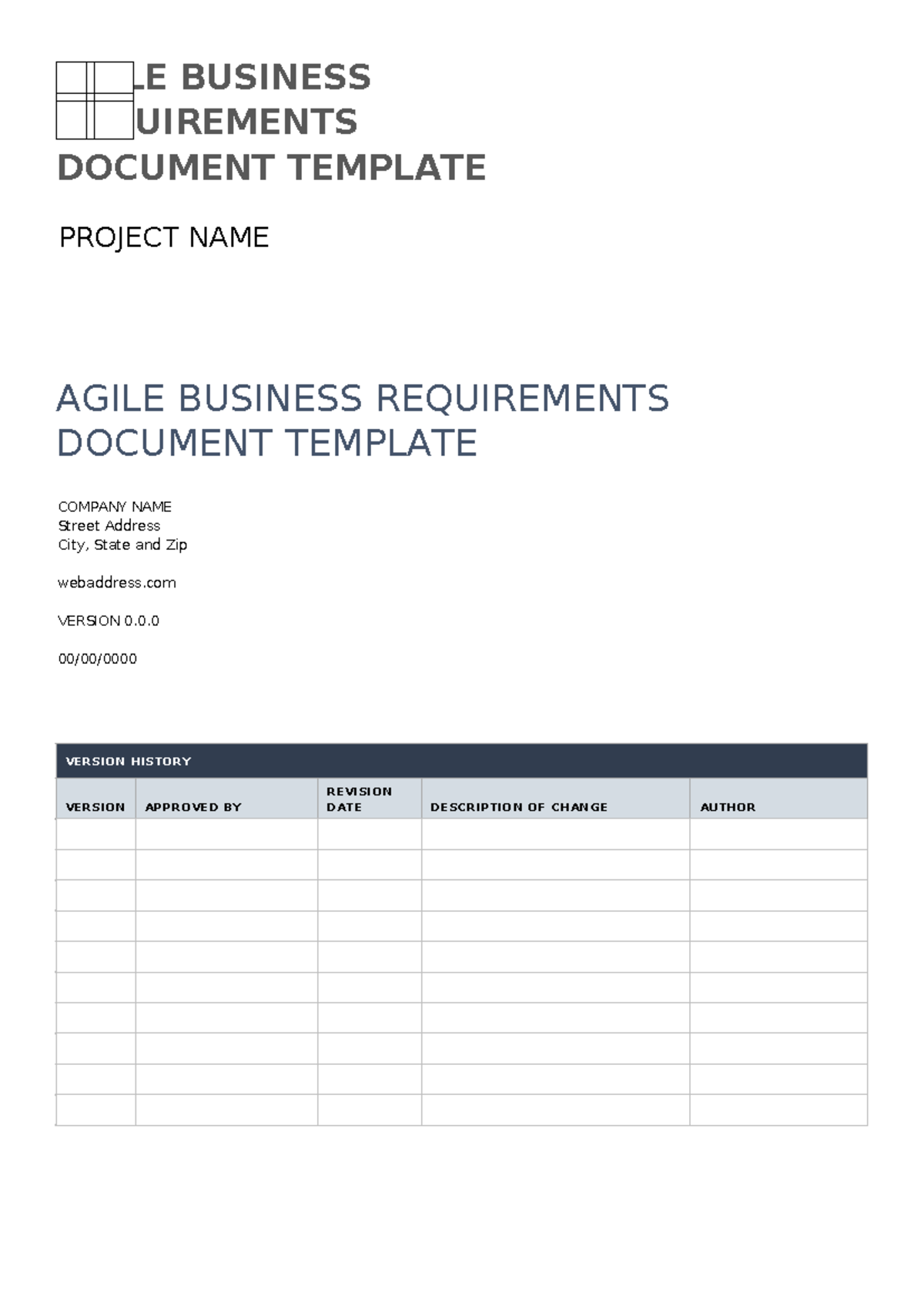 Agile-Business-Requirements-Document-Template - AGILE BUSINESS ...