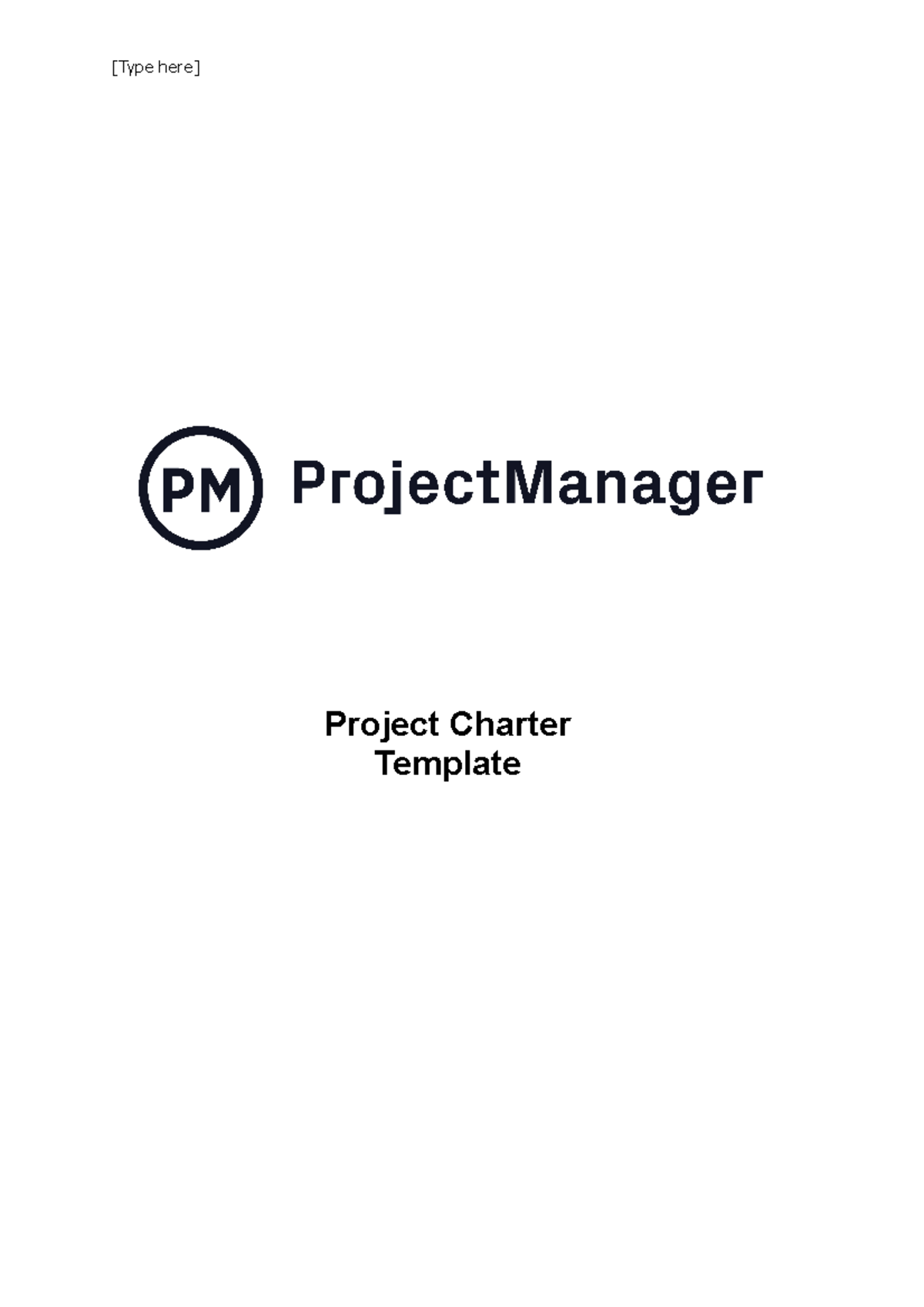 Project Manager Project Charter Template ND - [Type here] Project ...