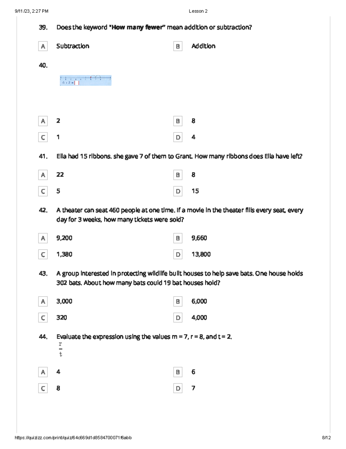Day 2 homework questions - Does the keyword "How many fewer" mean ...