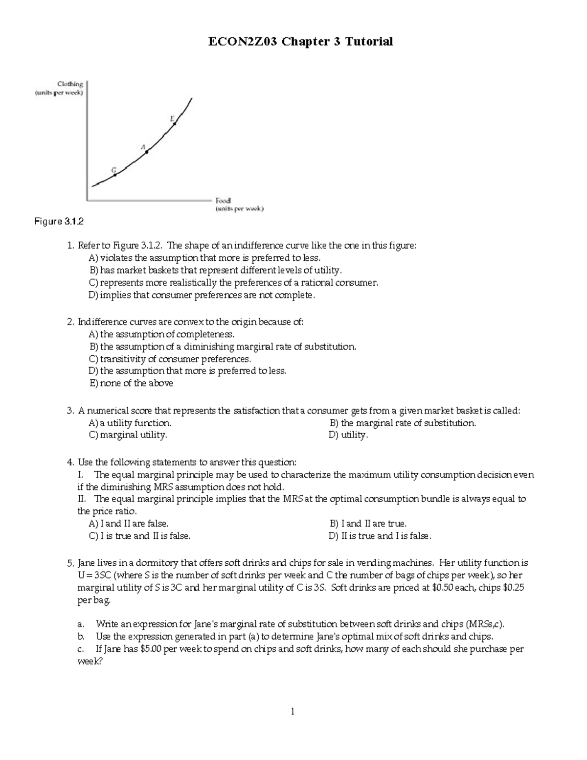 Econ2Z03 Ch03 Tutorial with solution - ECON2Z03 Chapter 3 Tutorial ...