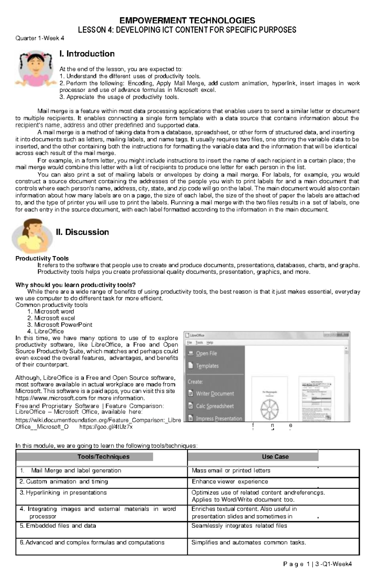 Empowerment-Q1-W4 Lecture Notes - P a g e 1 | 3 -Q1-Week EMPOWERMENT ...