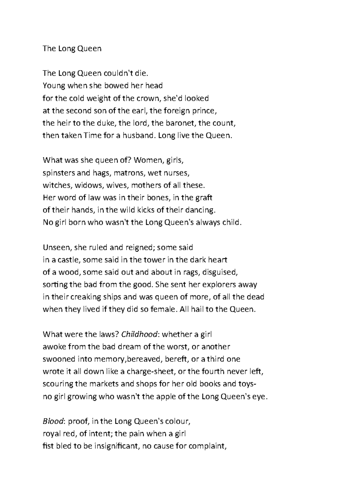 Queen - Rossetti - The Long Queen The Long Queen couldn't die. Young ...