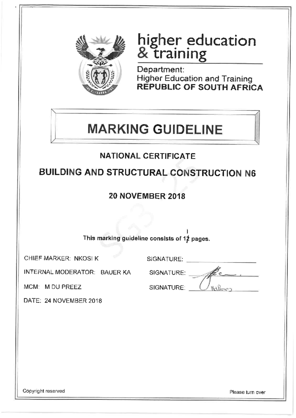 Building AND Structural Construction N6 - Studocu