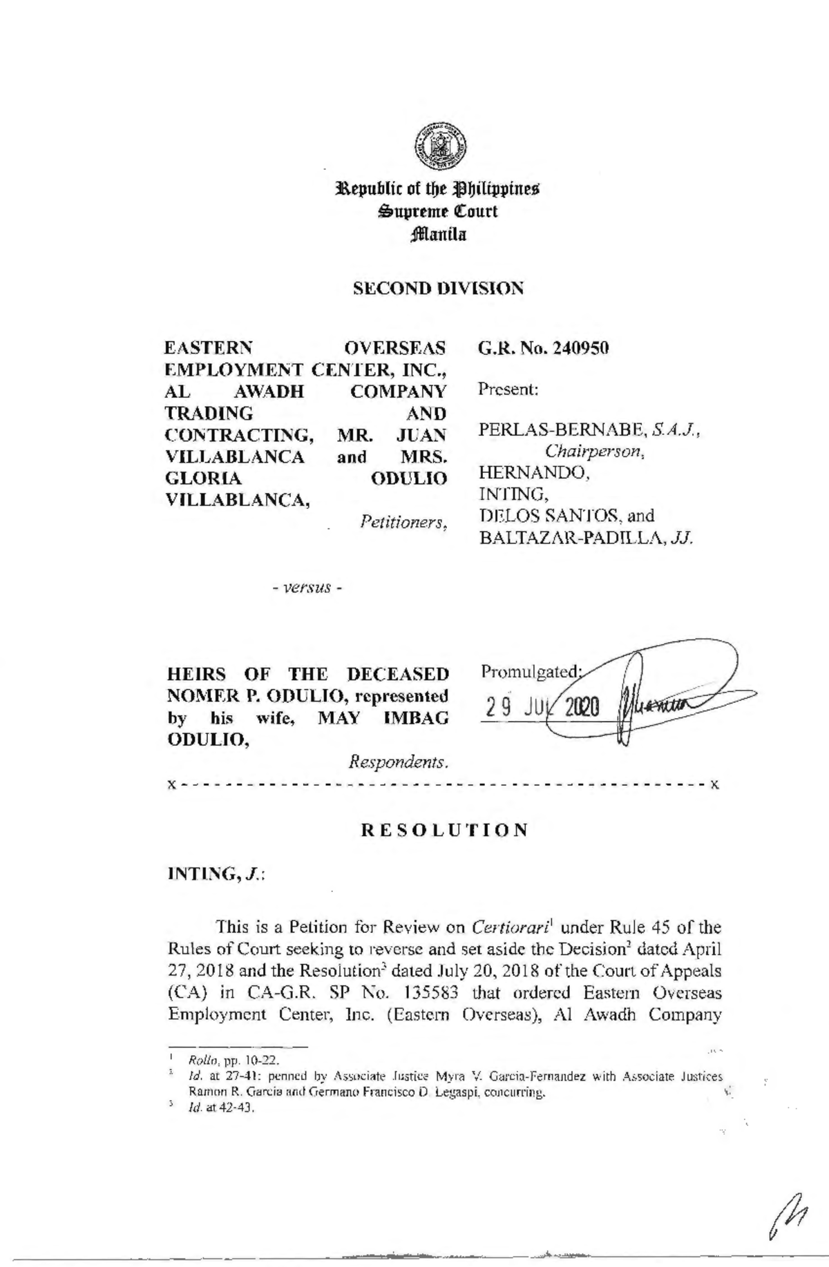 Labor case 7 - case - 3aepubltt of tbe btltpptne ~uprtme Qtourt ...