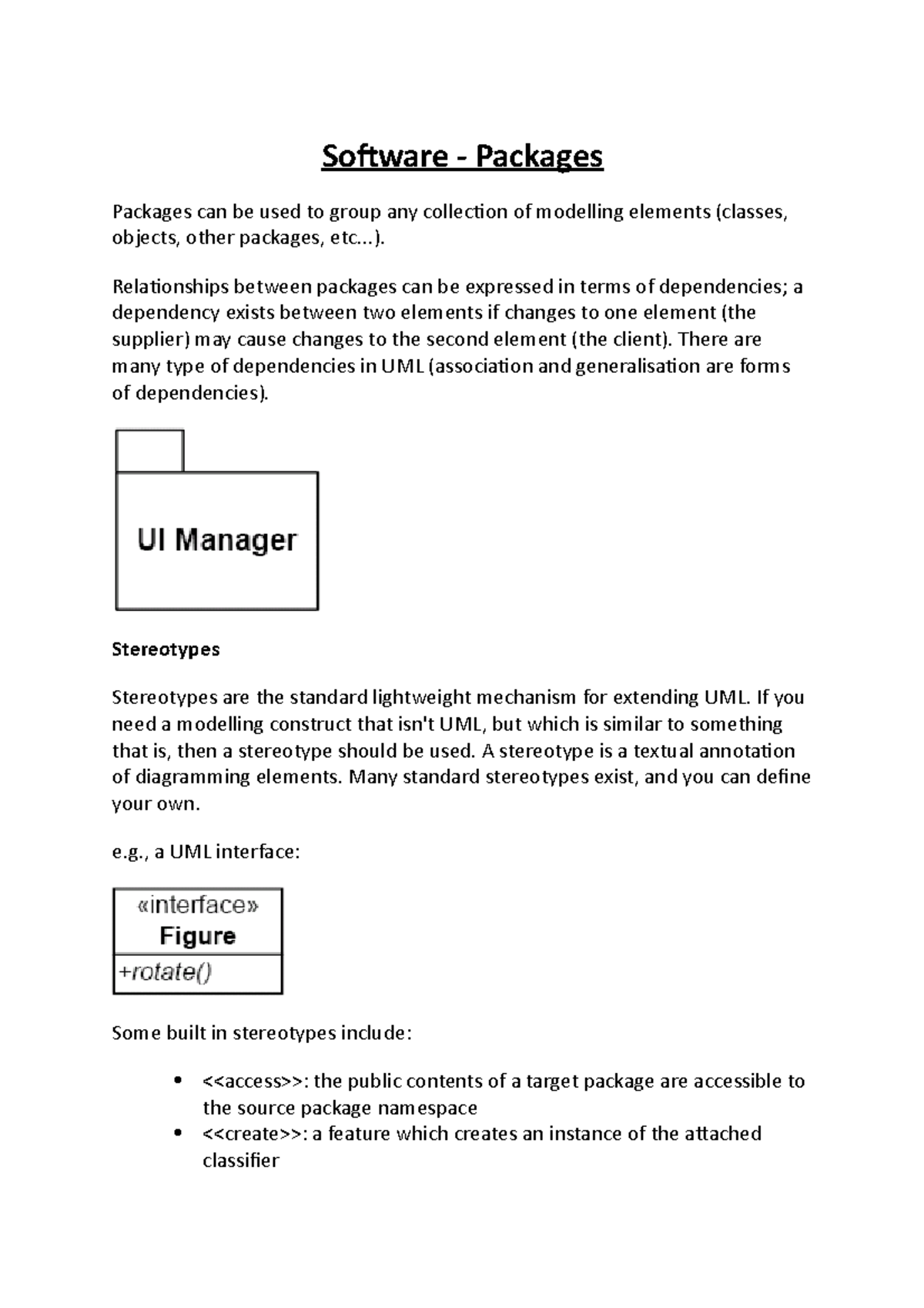Software - Packages - Lecture notes 5 - Software - Packages Packages ...