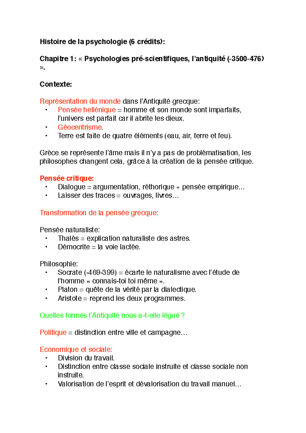 Histoire de la psychologie (fiche de révision) - Histoire de la ...