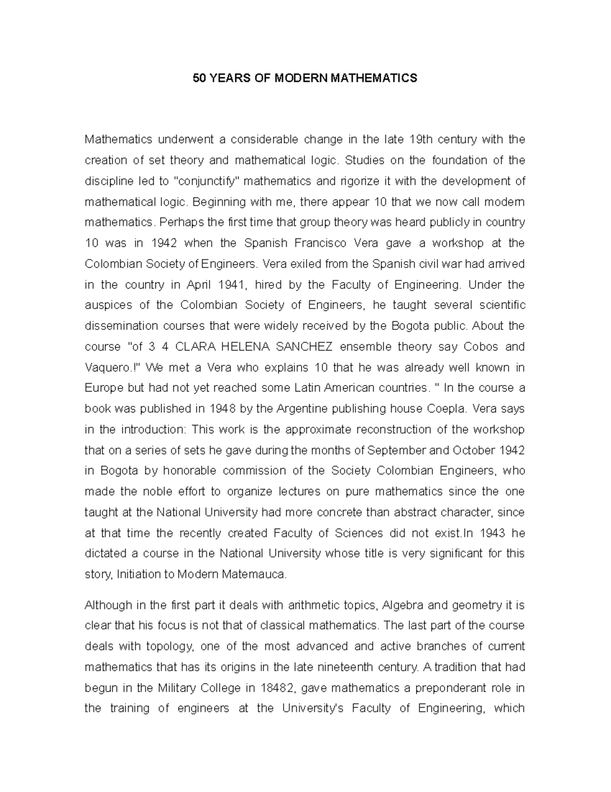 50 Years OF Modern Mathematic 1 - 50 YEARS OF MODERN MATHEMATICS ...