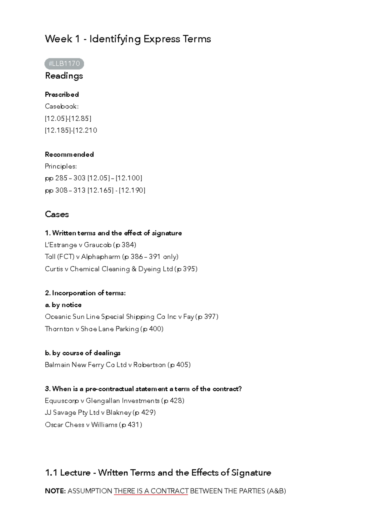 Week 1 - Identifying Express Terms - Written terms and the effect of ...
