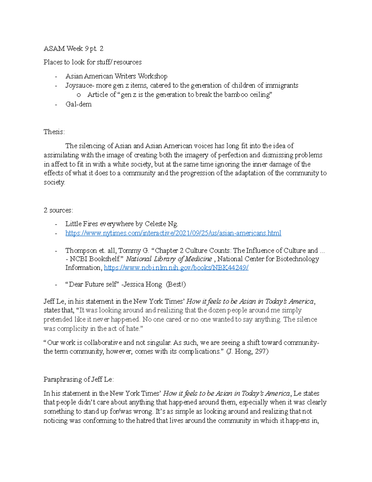 ASAM Week 9 pt 2 and also essay stuff Important - ASAM Week 9 pt. 2 Places to look for stuff ...