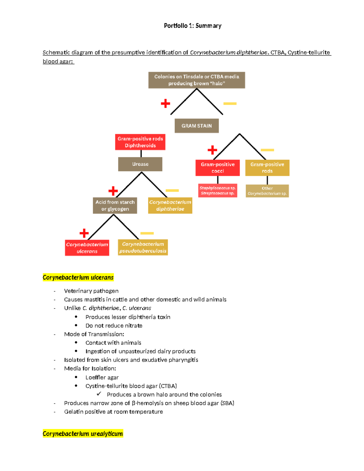 Bacte Portfolio 1 - Portfolio 1: Summary Schematic diagram of the ...