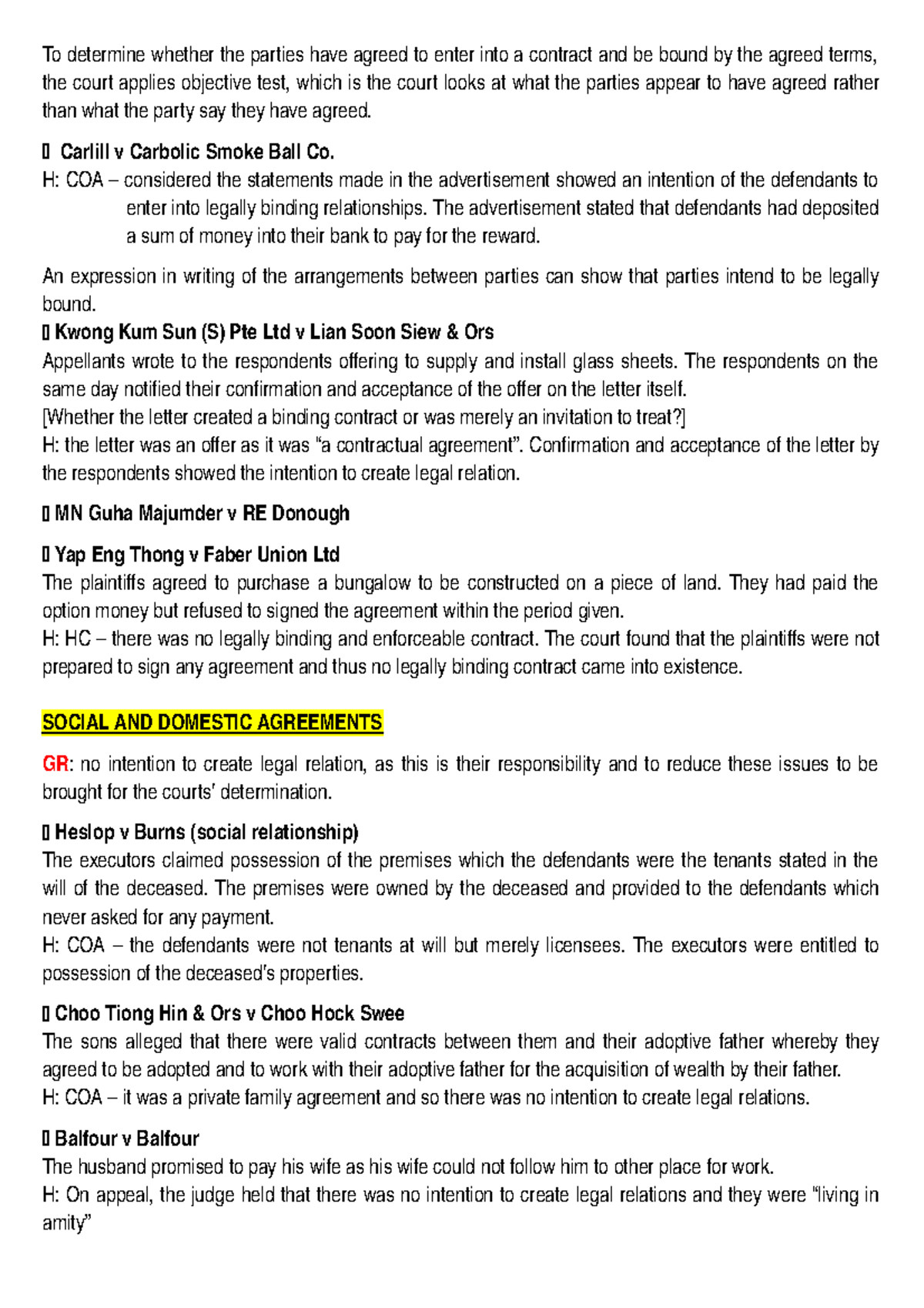 4 intention to create legal relations - To determine whether the ...