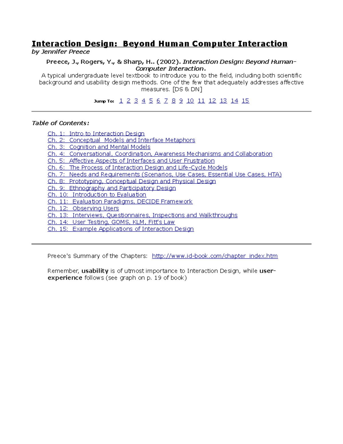 62237734-HCI-Summary - Interaction Design: Beyond Human Computer ...