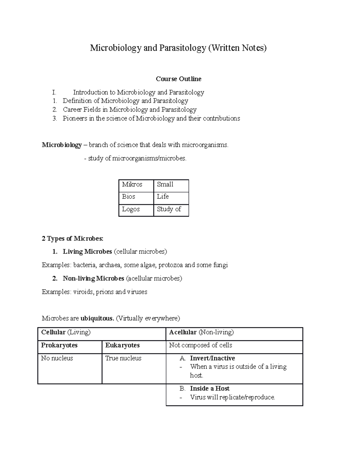 Micro Para - Thank you - Microbiology and Parasitology (Written Notes ...