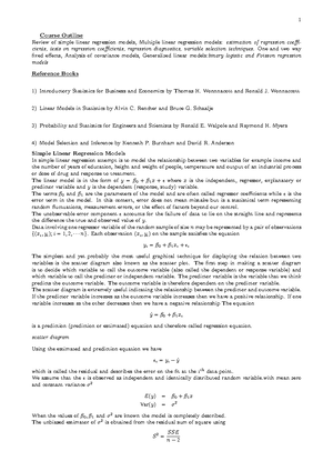 S1 regression - Linear Model I - Statistics 1 – Correlation and ...