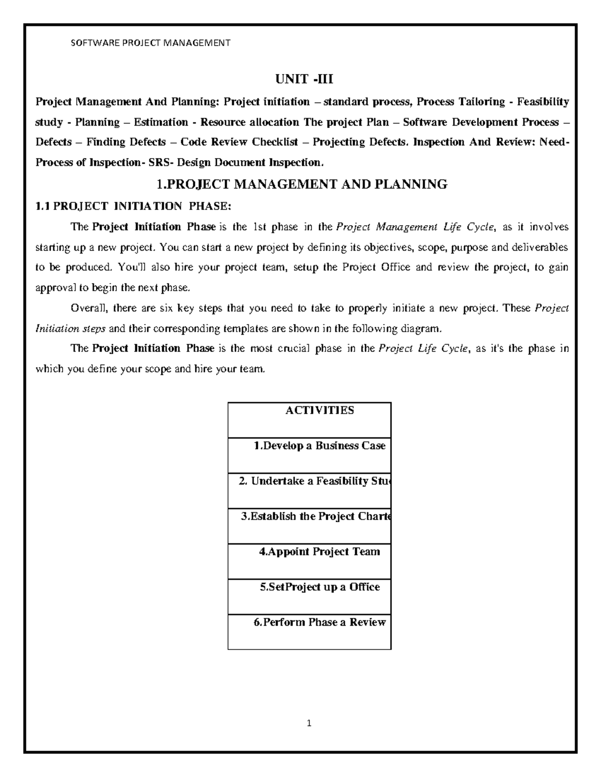 Elective 2(U3) - Software Project Management Lecture Notes - UNIT -III ...