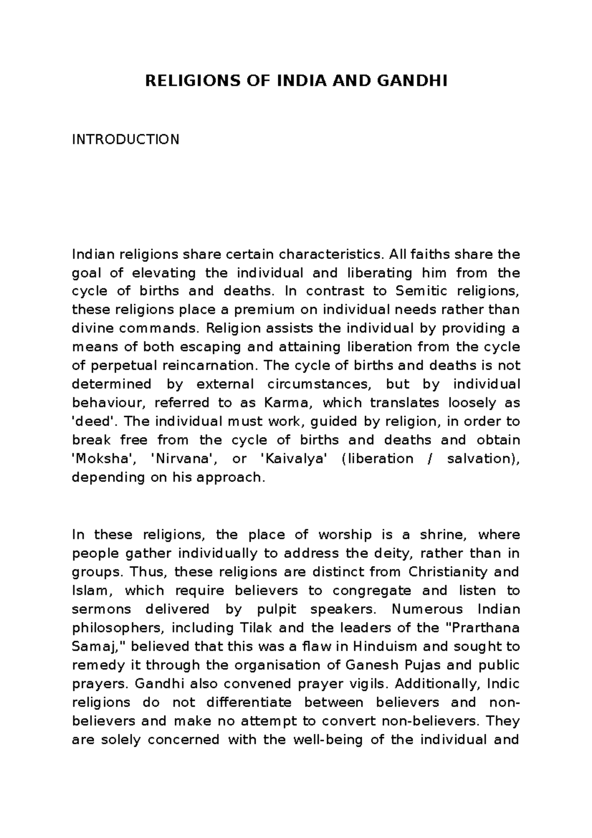 Religions OF India AND Gandhi The Gandhian Thought Political religions-of-india-and-gandhi-the-gandhian-thought-political