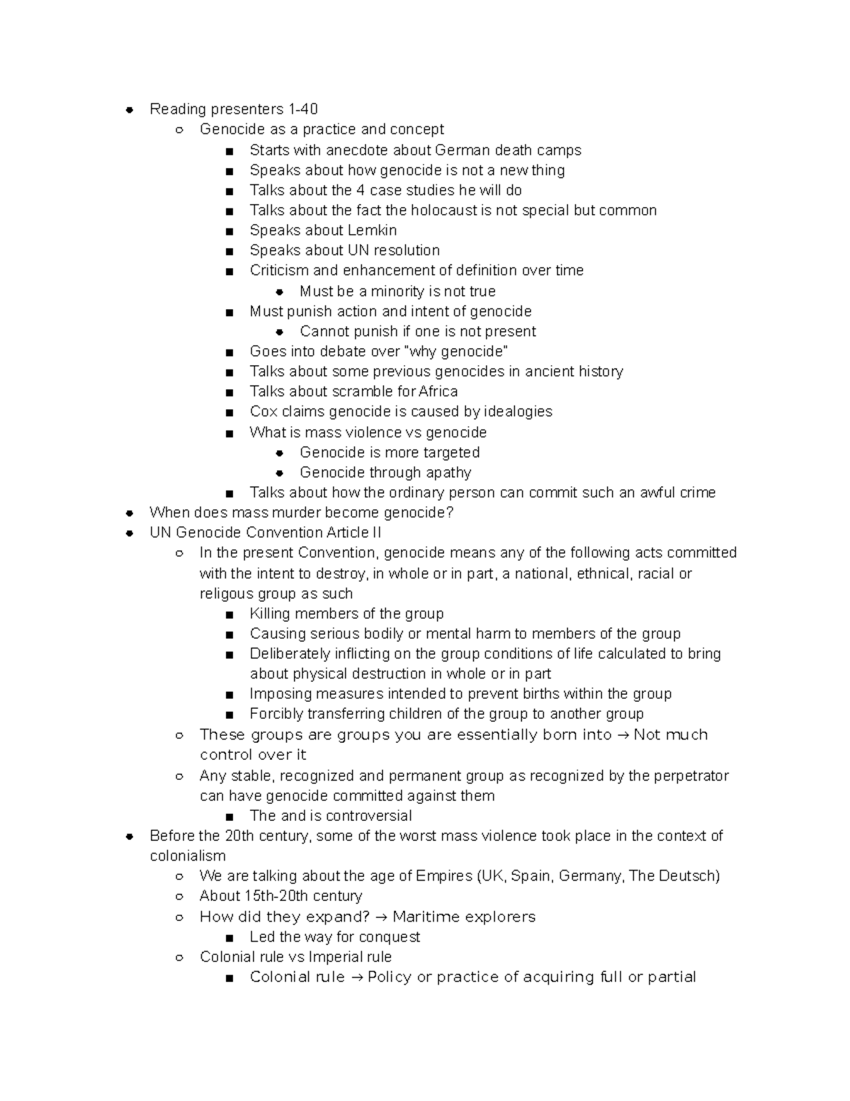 Class 2 - Detailed notes from this lecture - Reading presenters 1 ...