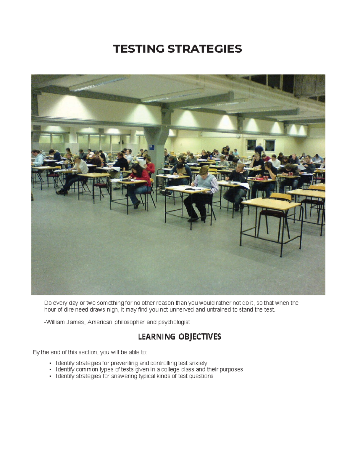 SLS 1122 Textbook Testing Strategies Chapteracc - TESTING STRATEGIES Do ...