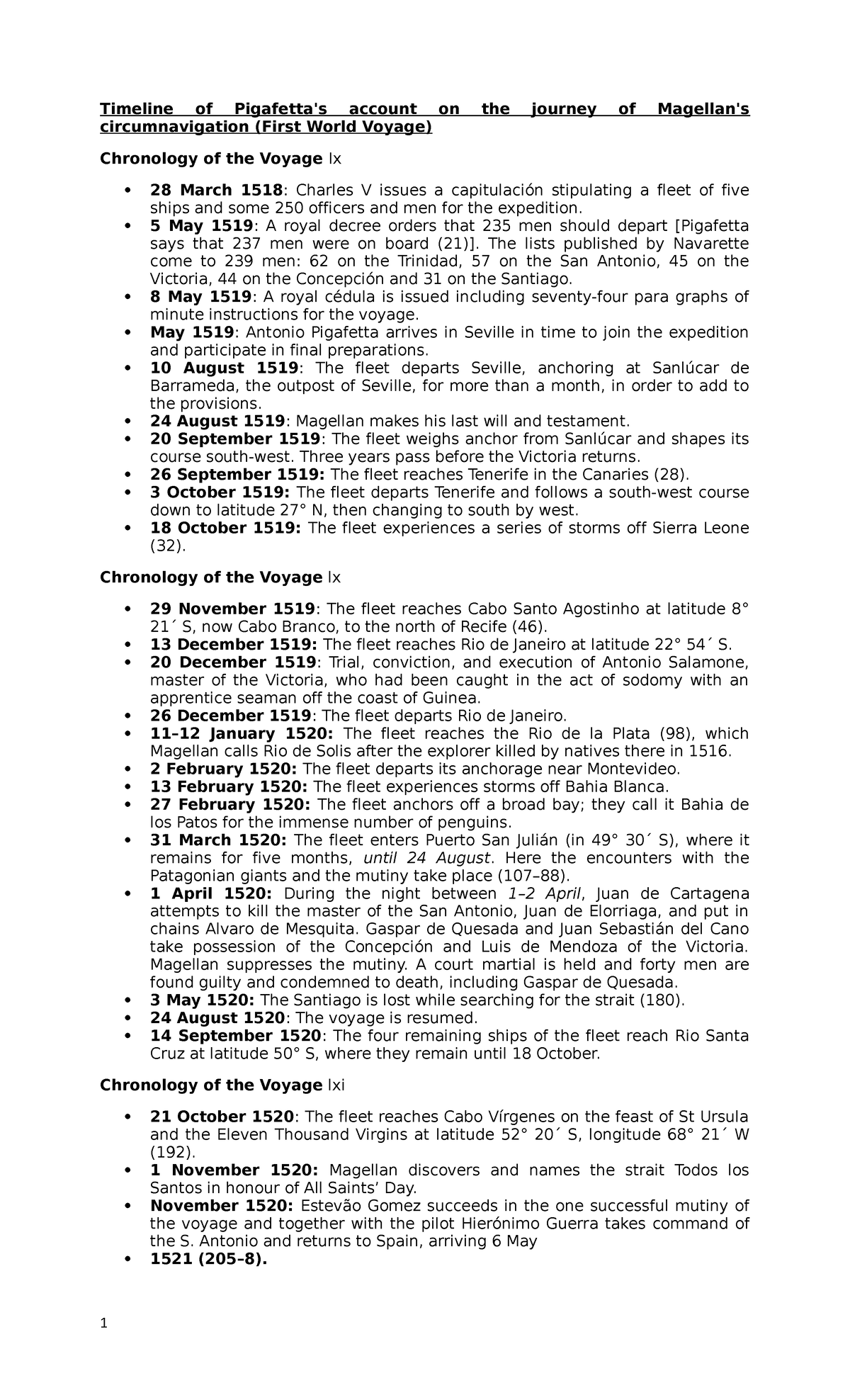 Pigafetta's accounts - History of the Philippines - Timeline of ...