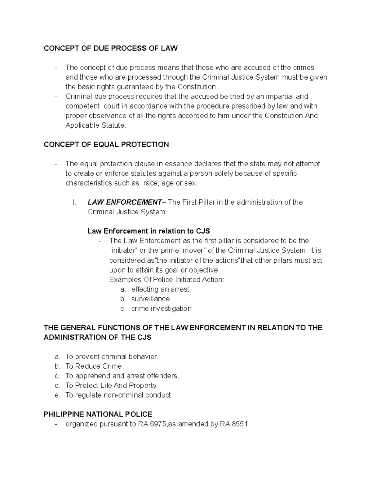 LPN - Criminal Sociology, Ethics and Human Relations: Law enforcement ...