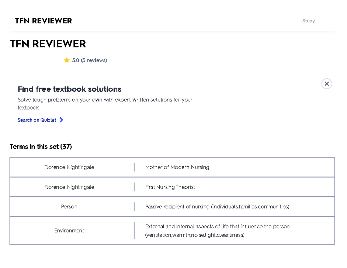 TFN Reviewer - TFN REVIEWER 5 (3 reviews) Find free textbook solutions ...