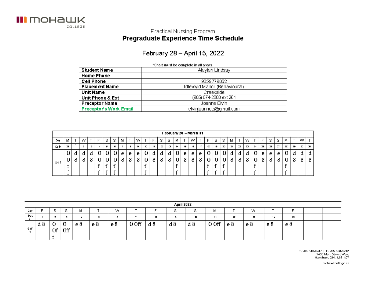 THIS Student Timetable Template W2022 dropdown (2) (1) - Practical ...