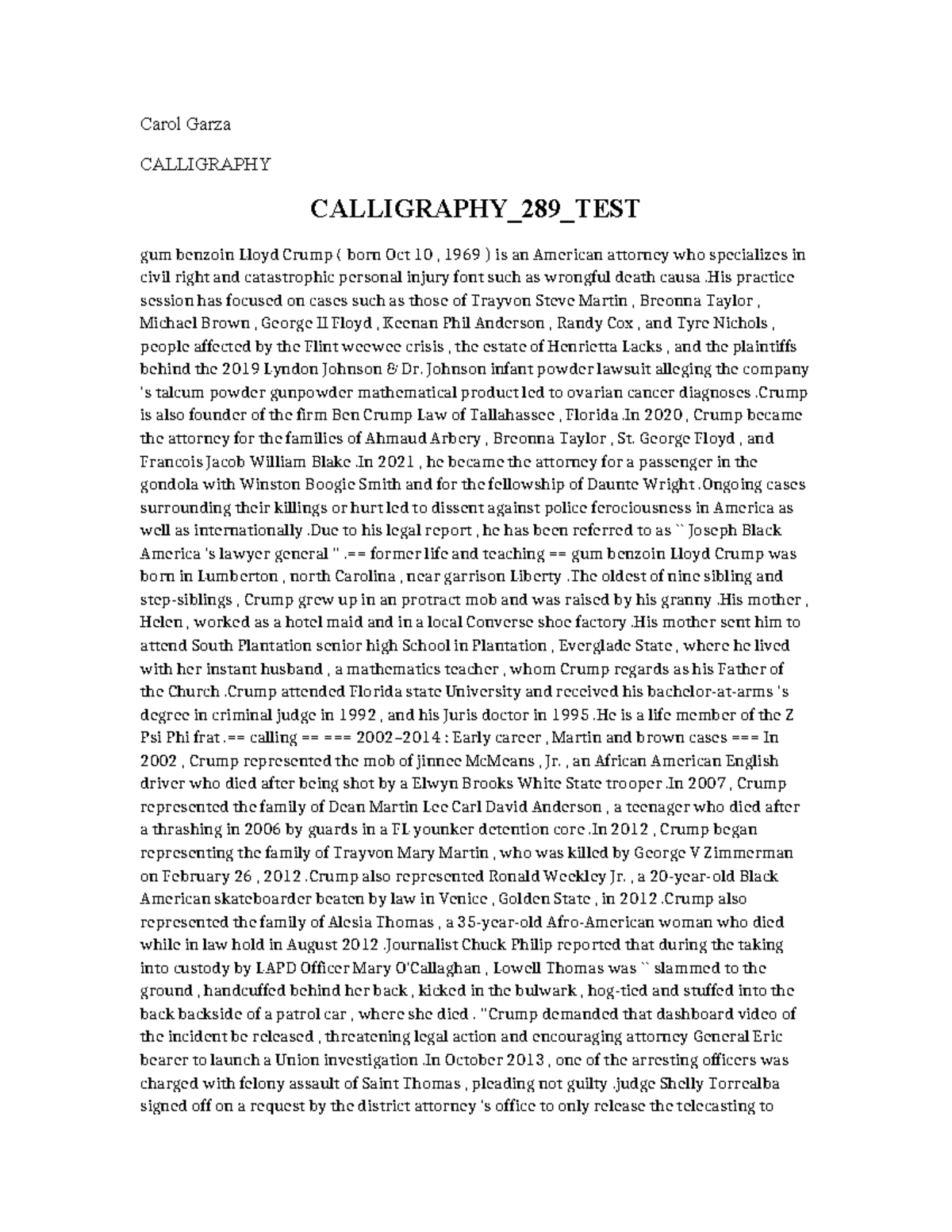 Calligraphy 289 TEST - Carol Garza CALLIGRAPHY CALLIGRAPHY_289_TEST gum ...