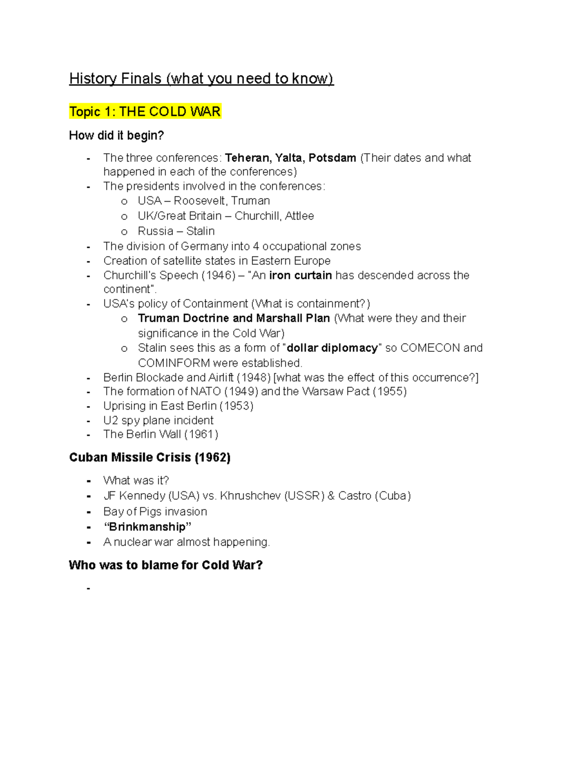 History Finals USA s Policy Of Containment What Is Containment O