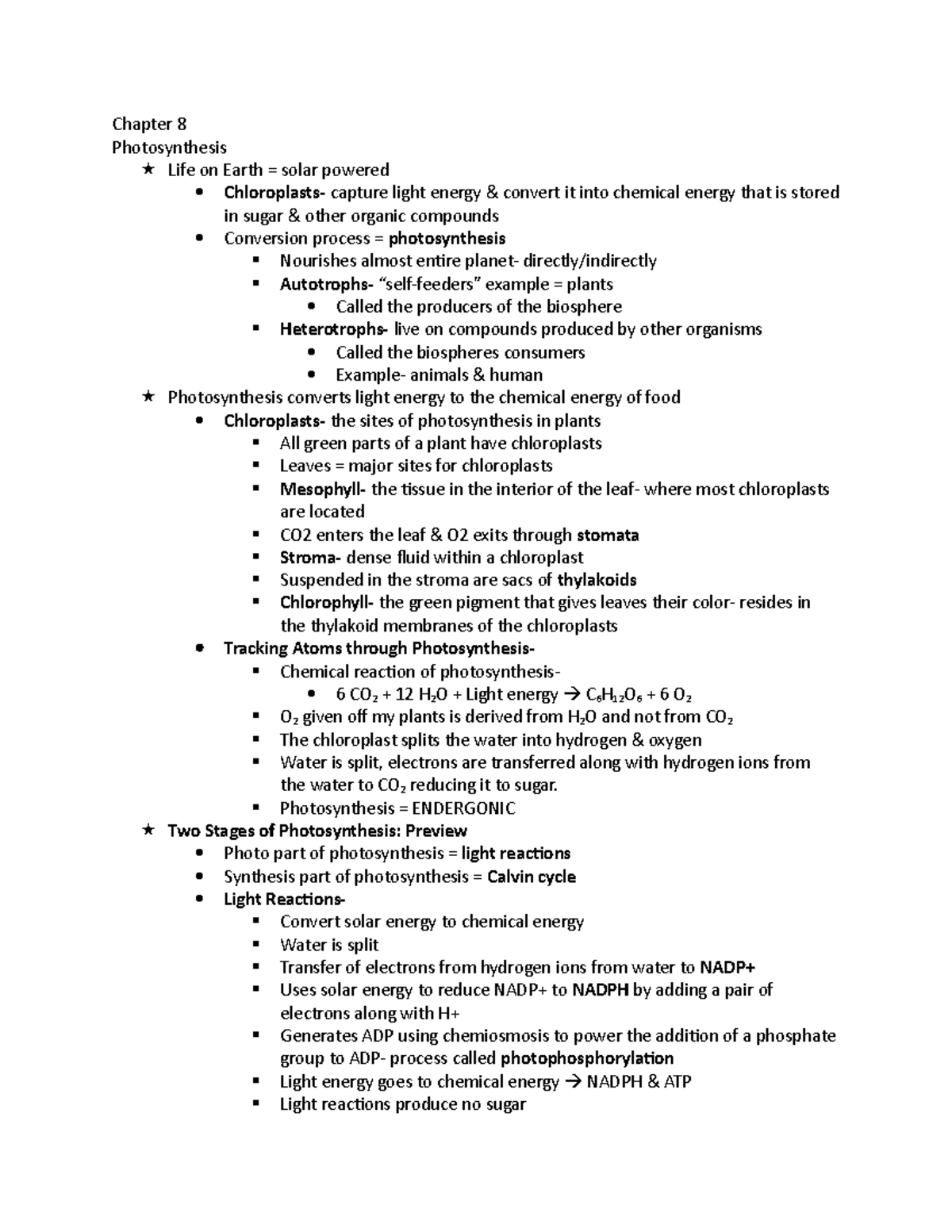 UNL LIFE 120 Chapter 8 Pre-Lecture and Lecture Notes - Chapter 8 ...